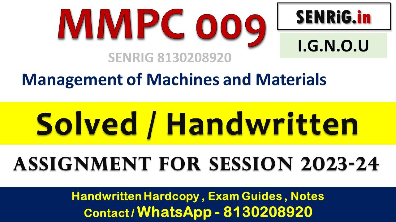 FREE IGNOU MMPC 009 Solved Assignment 2023-24 download FREE IGNOU MMPC 009 Solved Assignment 2023-24 download