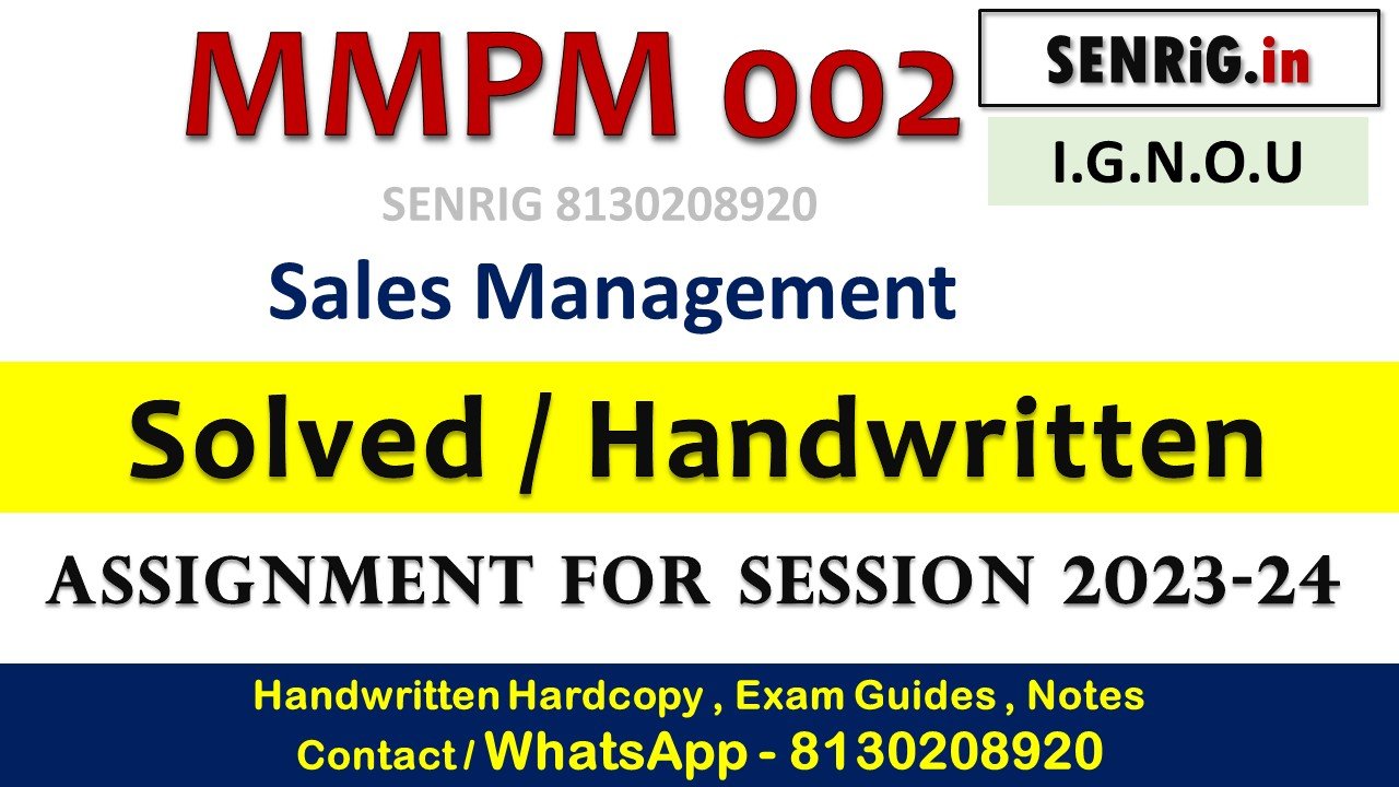 FREE IGNOU MMPM 002 Solved Assignment 2023-24 download FREE IGNOU MMPM 002 Solved Assignment 2023-24 download