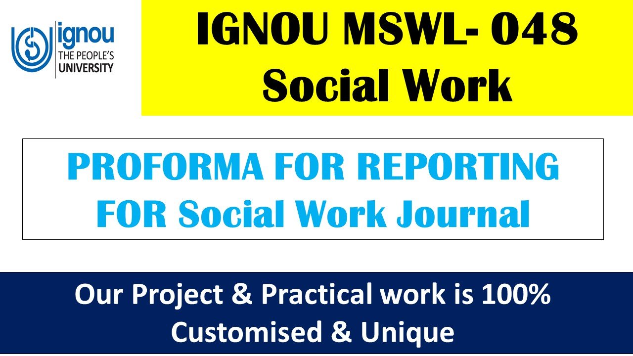 IGNOU MSWL-48 Social Work Journal FREE PDF Download