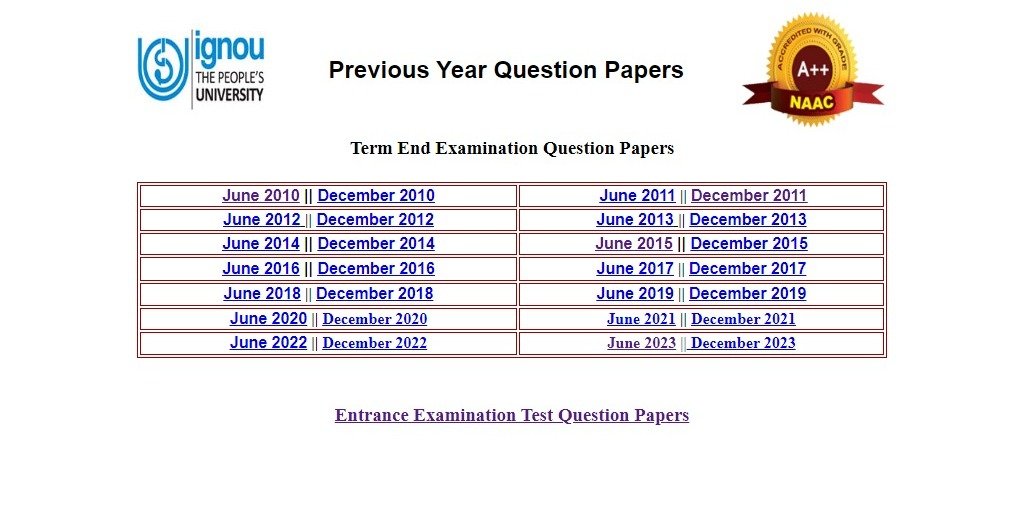 IGNOU Exam Previous Question Papers For IGNOU STUDENTS