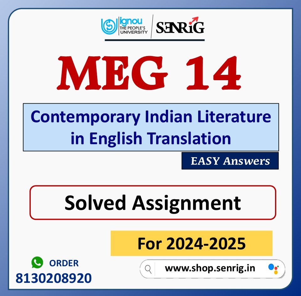 IGNOU MEG 14 FREE Contemporary Indian Literature in