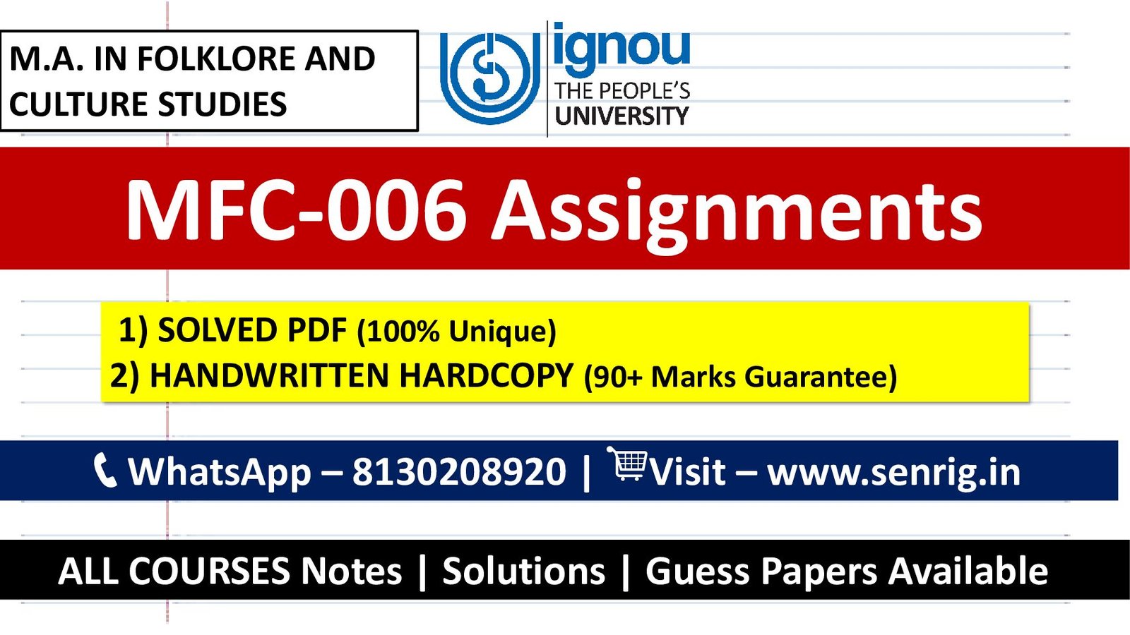MFC-006 Assignments SOLVED and HANDWRITTEN 2024-25 MFC-006 Assignments SOLVED and HANDWRITTEN 2024-25