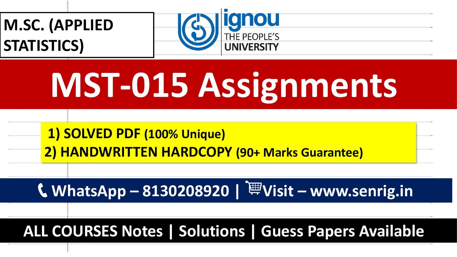 MST-015 Assignments SOLVED and HANDWRITTEN 2024-25 MST-015 Assignments SOLVED and HANDWRITTEN 2024-25