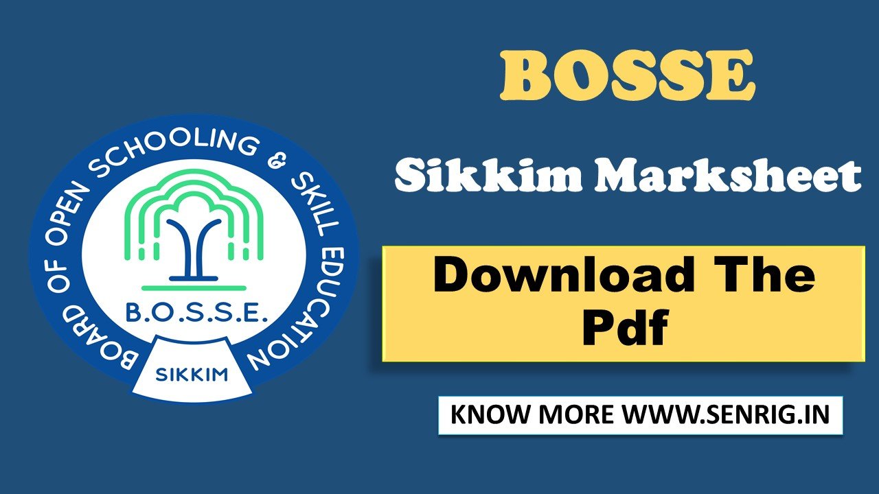 BOSSE Sikkim Marksheet Download The Pdf
