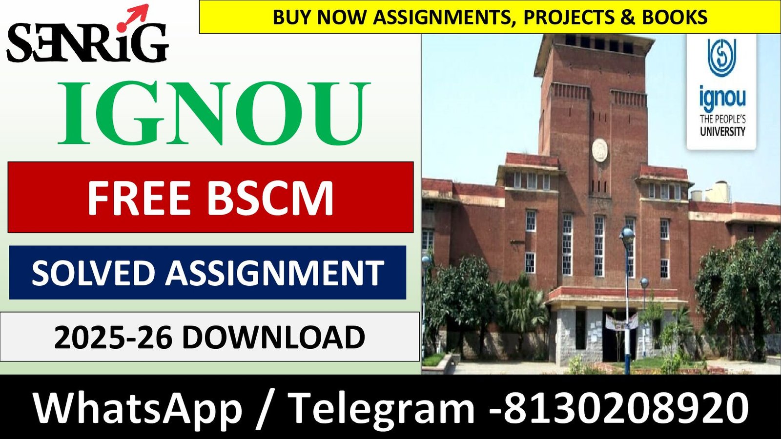 FREE IGNOU BSCM Solved Assignment 2025–26 Download