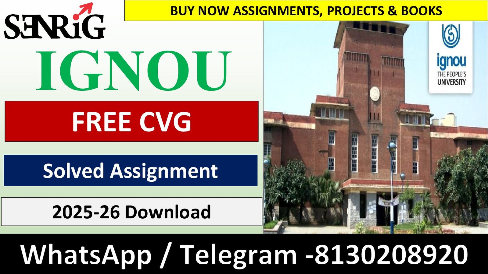 FREE IGNOU CVG Solved Assignment 2025–26 Download