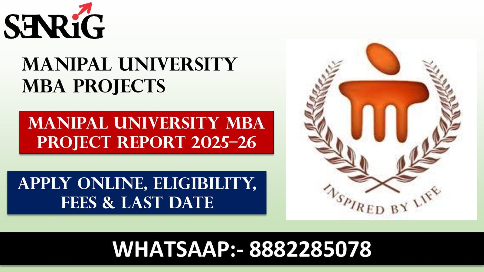 Manipal University MBA Project Report 2025–26